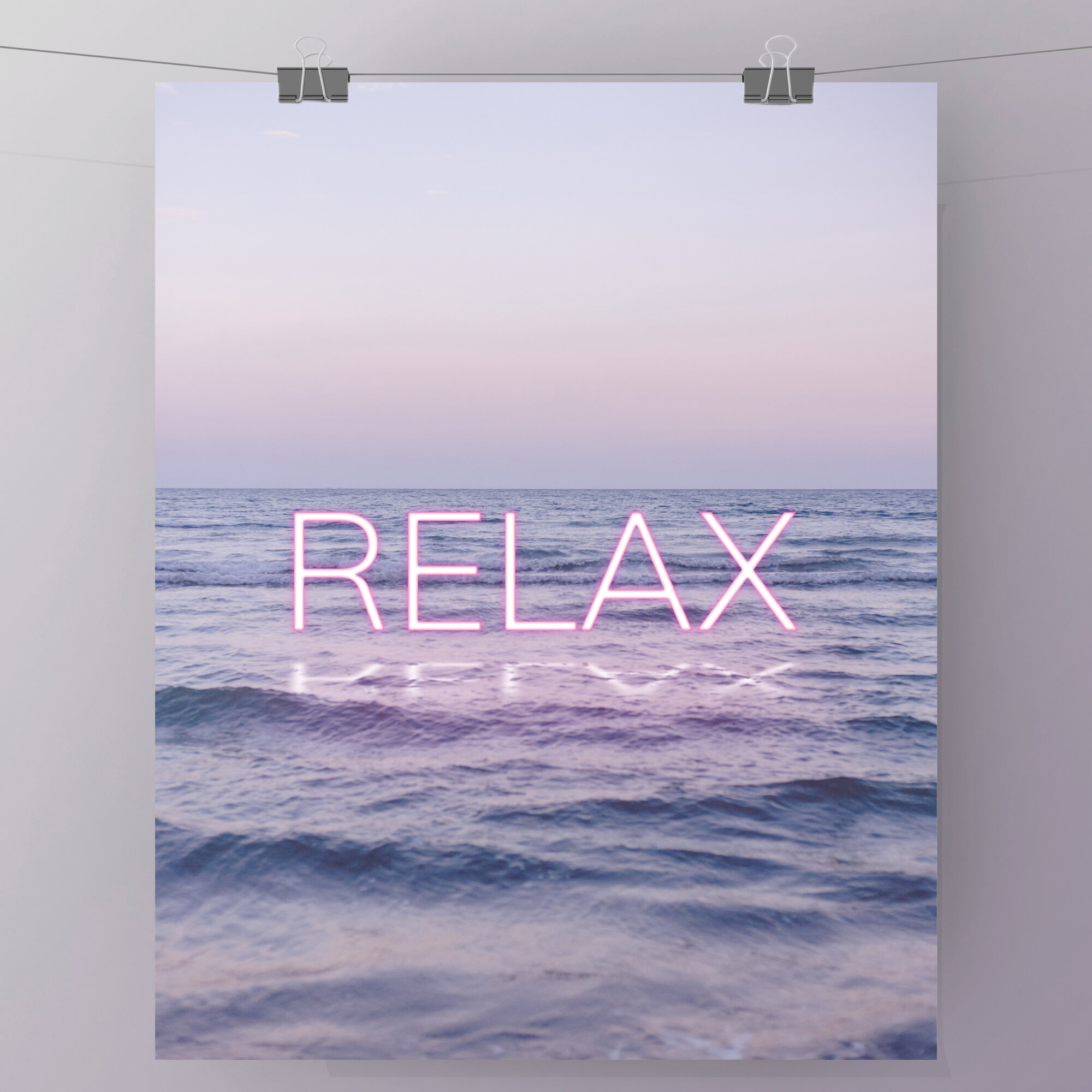 Постер Неоновая вывеска/ Неон Relax 40х50 см/ Постер для интерьера/ Декор на стену/ Постер для дома, офиса