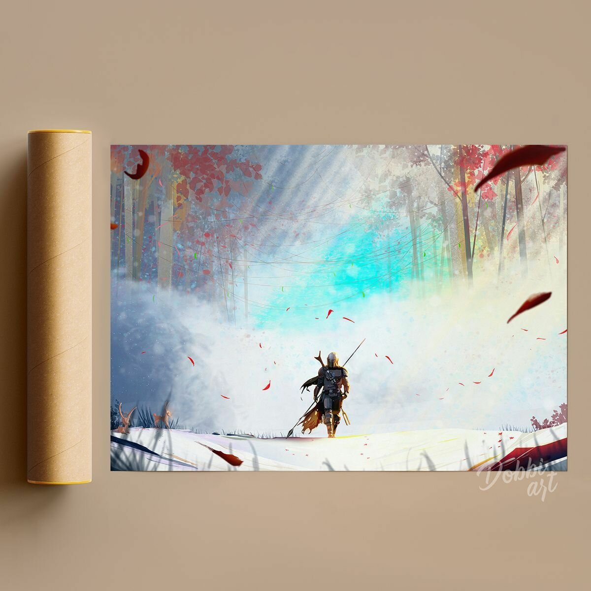 Постер Мандалорец 50х70 см без рамы/ Mandalorian, Йода, Грогу/ Плакат для интерьера, в подарок