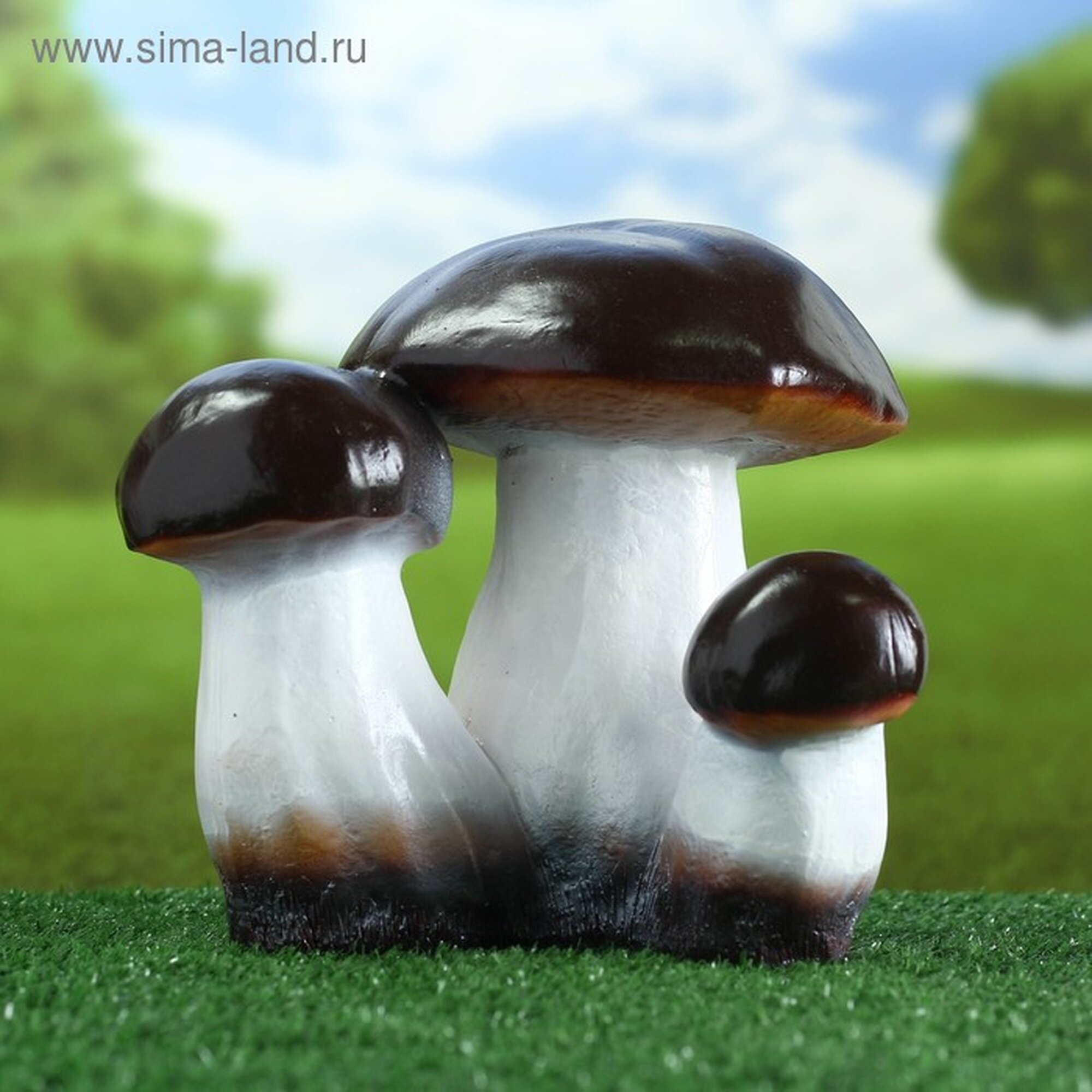 Садовая фигура Хорошие сувениры "Гриб-боровик", гипс, коричневый, 25х23х23 см