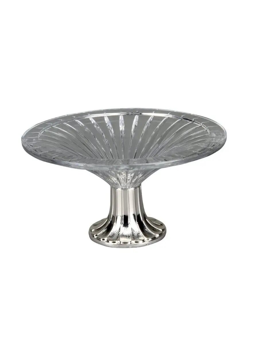 Конфетница Rosenberg ваза для фруктов стеклянная 24 см на ножке
