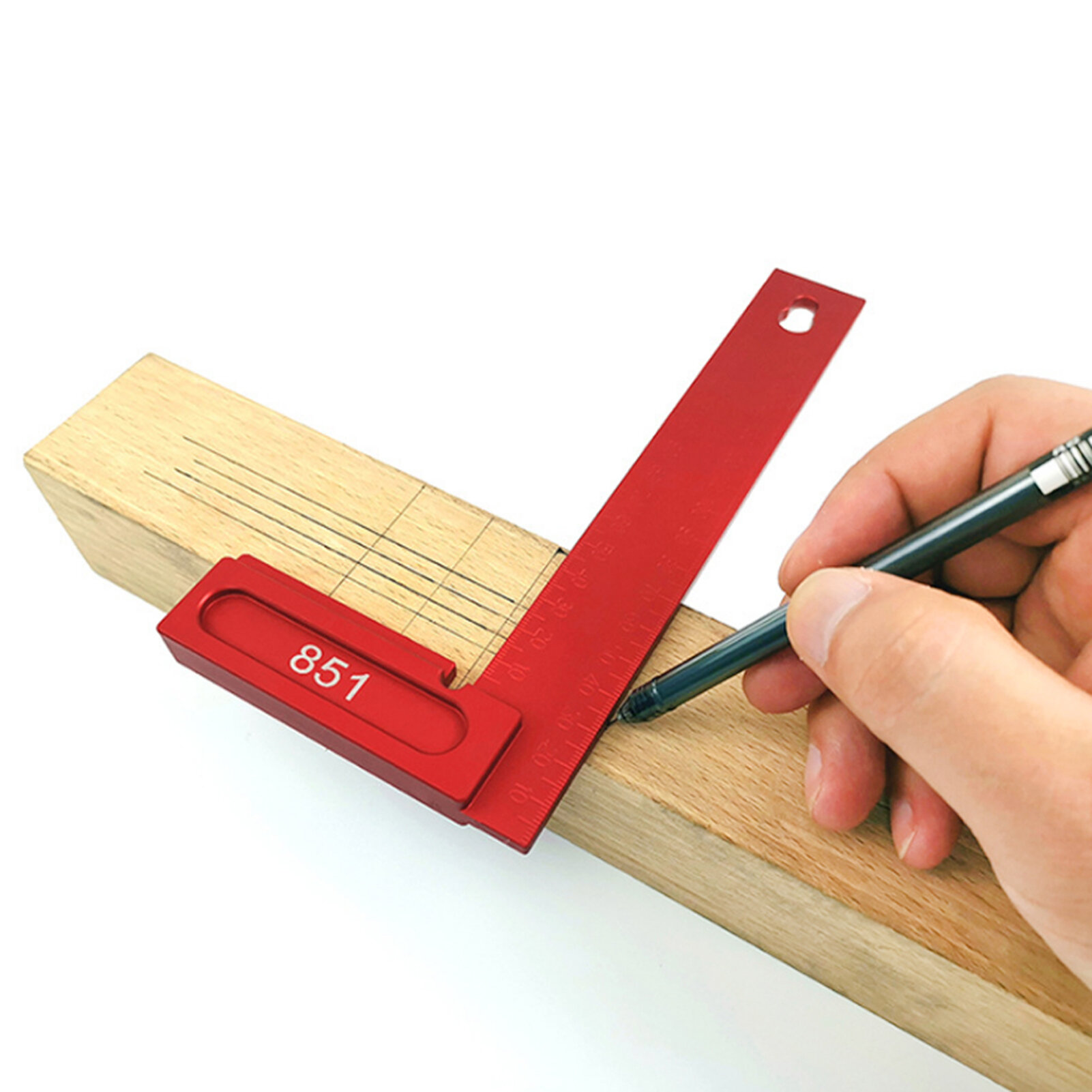 200 мм 90 градусов Деревообработка Прямоугольная линейка Калибр из алюминиевого сплава Инструмент для рисования линий