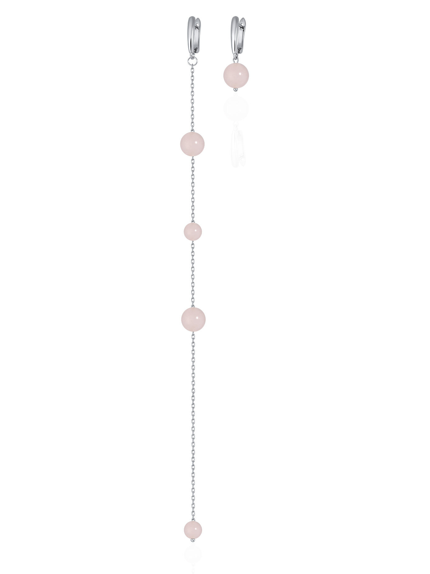 Серьги непарные, кварц