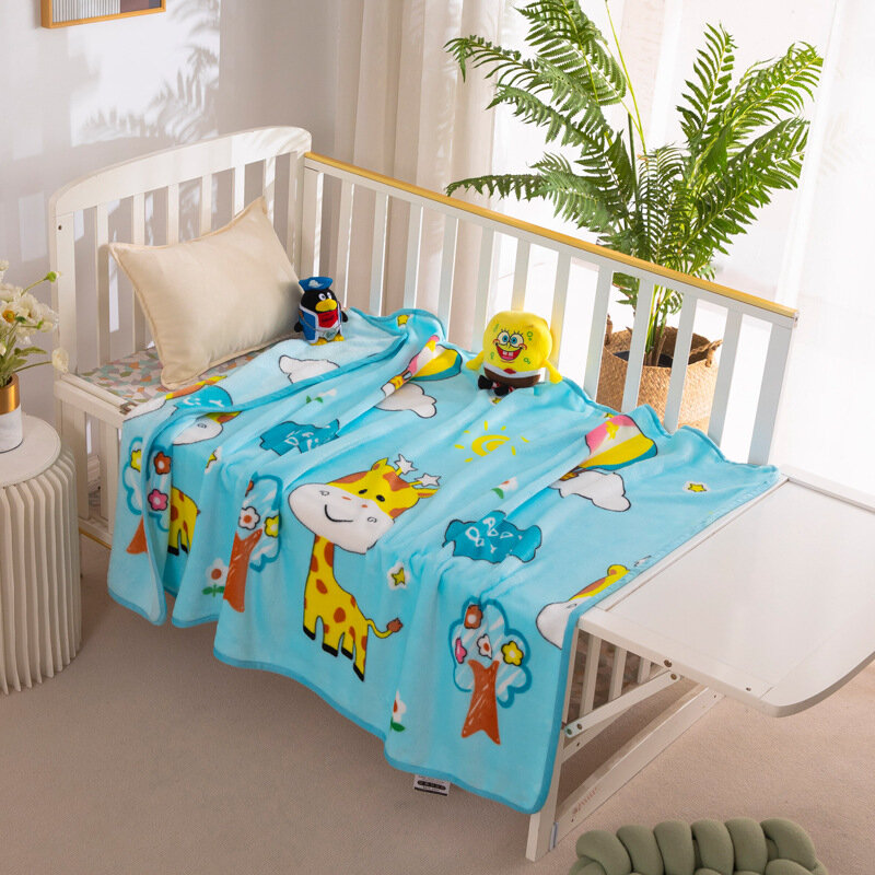 Детское Флисовое Одеяло Теплое Мягкое для Садика Сна 100x140 см Плед для Малышей Офиса Дома