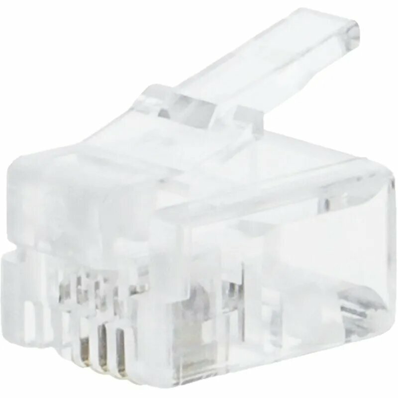 Коннектор TWT TWT-PL12-6P4C/100 RJ12 д/кабеля 4-ех контактный, 100шт/уп, 2167606