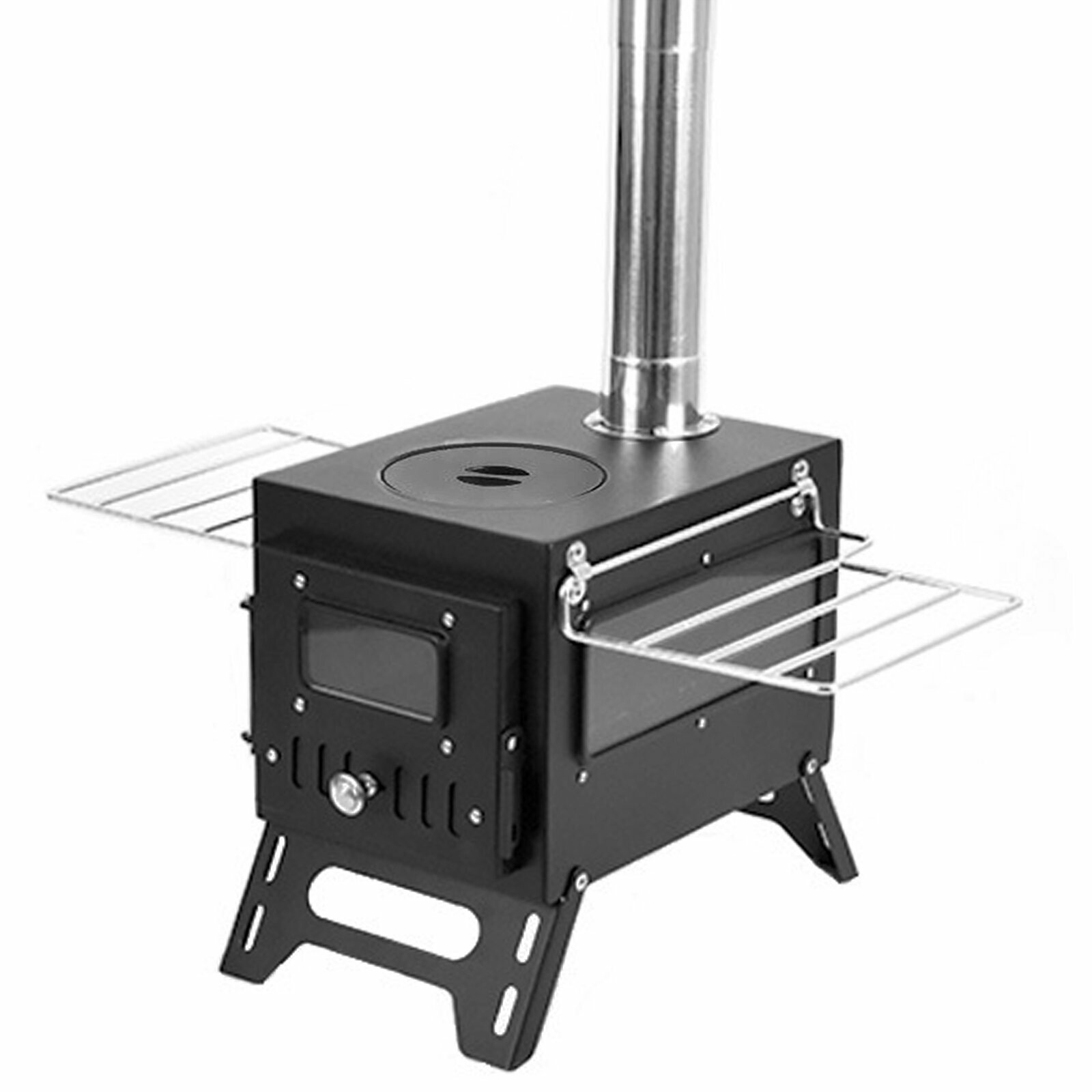 Дровяная печь для кемпинга на открытом воздухе, дровяная печь, складной обогреватель из нержавеющей стали с палаткой, пожарное окно, патио, камин, приготовление пищи на костре, идеально подходит для пикников