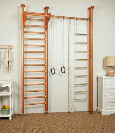 Шведская стенка Kemfer Line (№3 Классический Высота 3 м), деревянная нагрузка до 120 кг