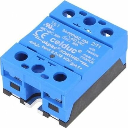 Реле CELDUC SO963460 полупроводниковое Uупр 3,5-32ВDC 40А 24-600ВAC IP20 1 шт