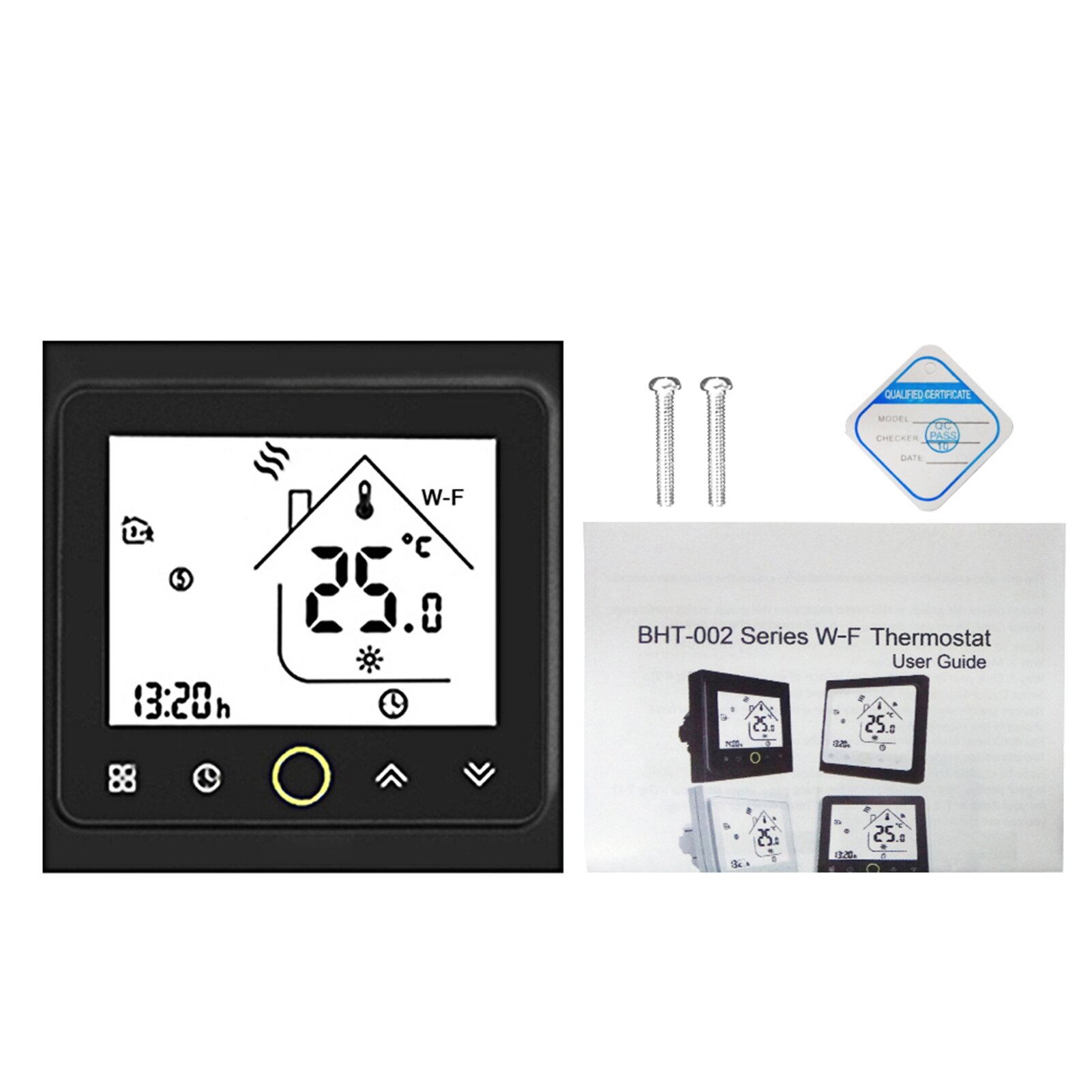 Wi-Fi Smart Thermostat Temperature Controller APP Control 5A Compatible with Alexa / Home Water / Gas Boiler Thermostats for Home -- Black