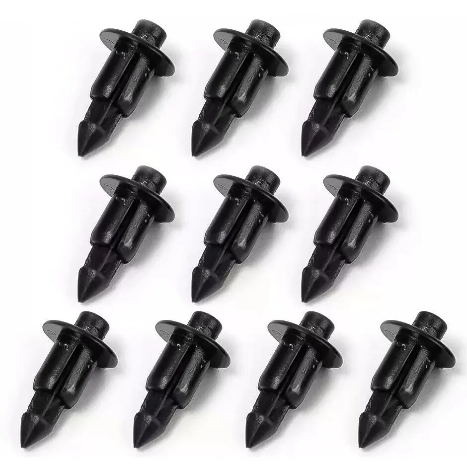 10-100 шт, 6 мм, черные заклепки, обтекатель, отделка кузова, крепежная панель, винтовые зажимы для Honda Suzuki Kawasaki, аксессуары для мотоциклов, запчасти 10pcs