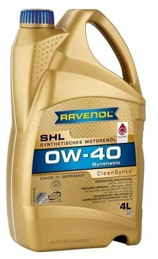 Моторное масло RAVENOL SHL SAE 0W-40 (4л)