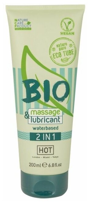 Массажный гель-лубрикант Hot Bio 2-in-1, 200 мл