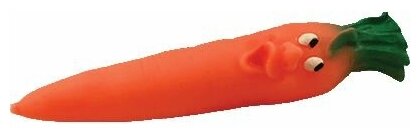 Игрушка Зооник морковь звуковая пластиковая оранжевая для собак (21 см)