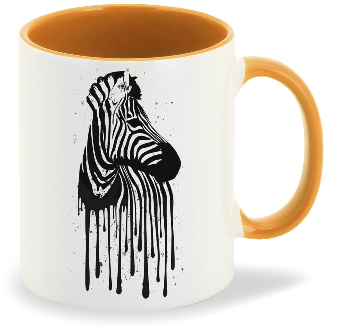 Кружка оранжевый CoolPodarok Зебра клякса