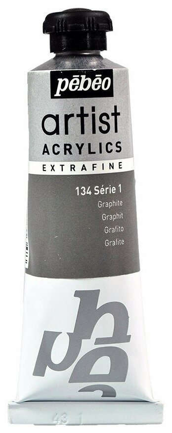 Краски акриловые PEBEO Artist Acrylics extra fine №1 37 мл 906-134 графит