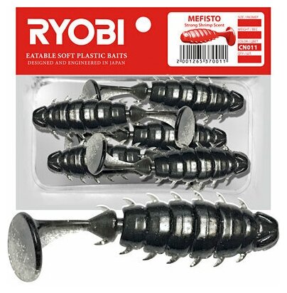 Мягкая силиконовая приманка риппер Ryobi MEFISTO (60mm), CN011 (christmas toy), ( упк. 5 шт.)