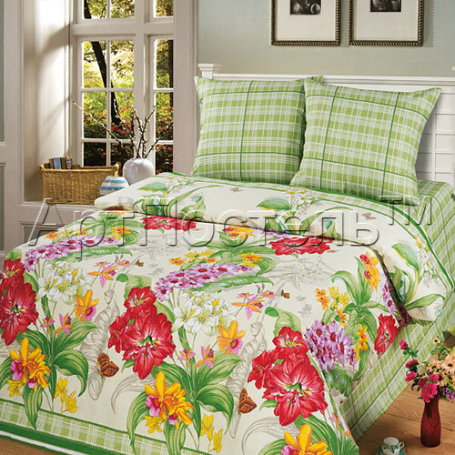 Постельное белье бязь Артпостель «экзотика с компаньоном» (ГОСТ, 100% хлопок) (евро)