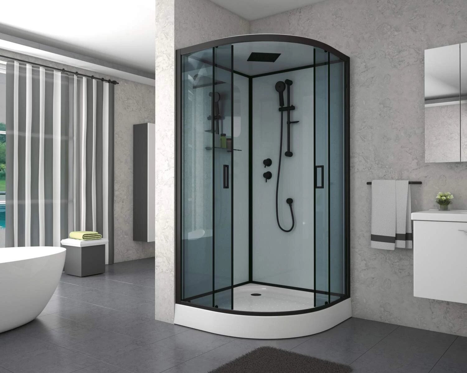 Душевая кабина Niagara Premium NG-6902-01 BLACK 100х100 см 69020134BLACK