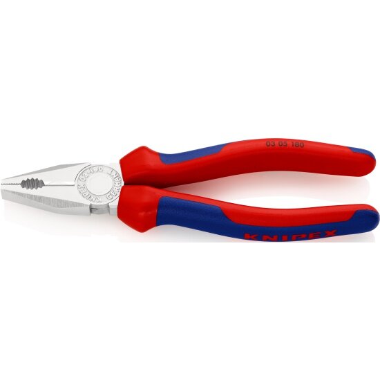 Плоскогубцы комбинированные Knipex KN-0305180SB, 180 мм, хром, двухкомпонентные рукоятки