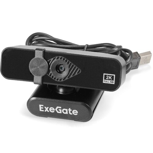 Веб-камера 2K Exegate Stream C958 2K AF сенсор 5.0 МП шторка автоматический фокус микрофон - 1.3м