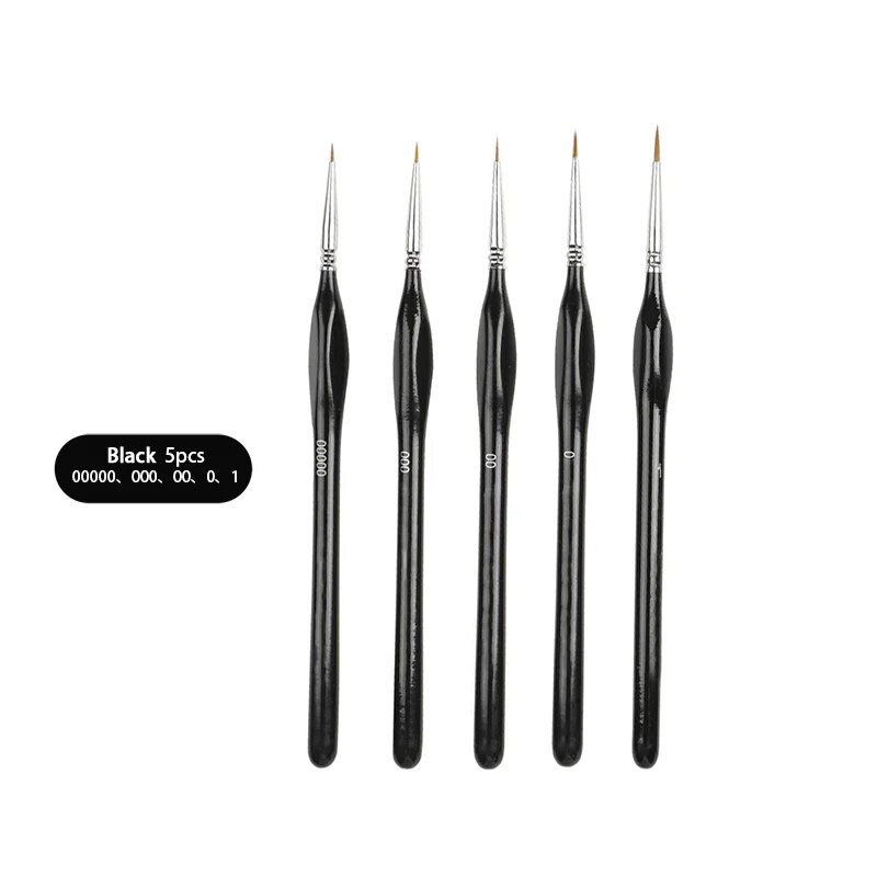 Кисти для рисования jowoart из березового стержня 4 цвета Черный, 0 00 000 00000 1blac