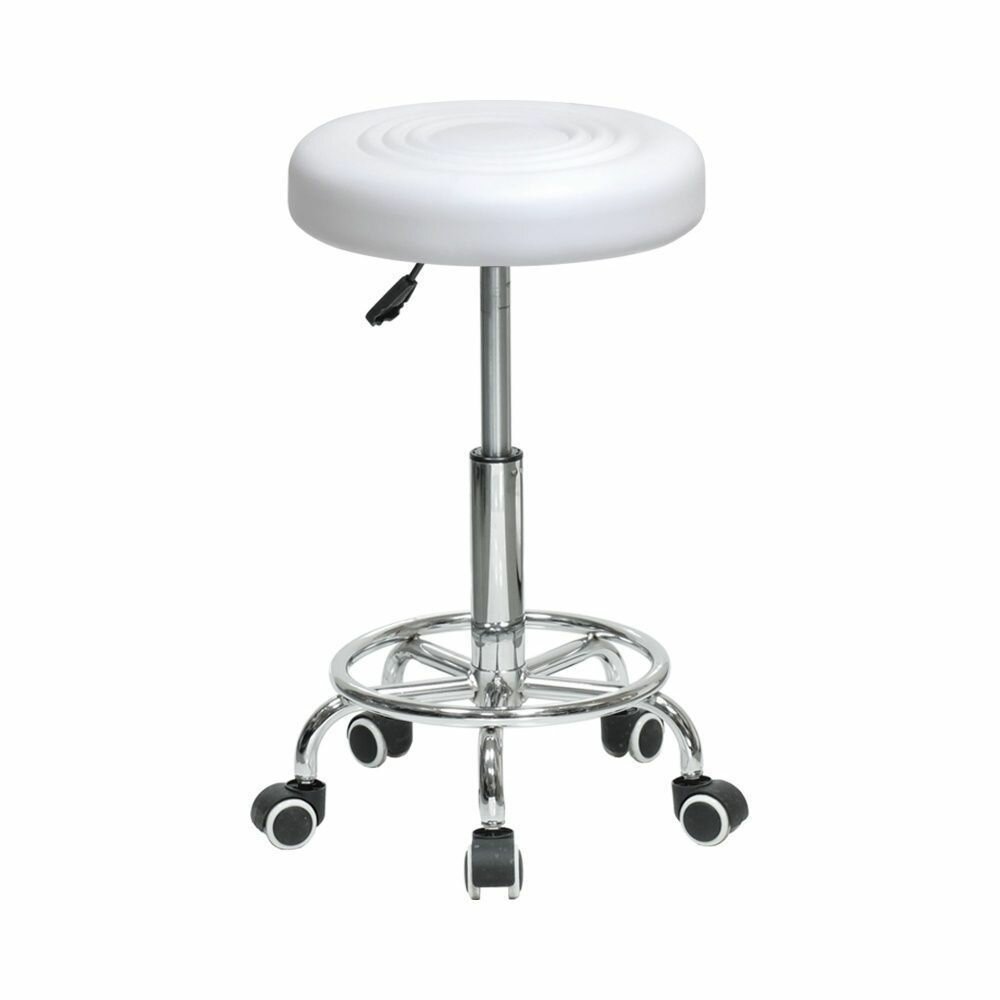 Табурет вращающийся N-127 Barneo белый, экокожа, металл, мягкое сиденье, без подлокотников