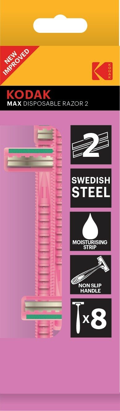 Станки одноразовые Kodak Disposable Razor MAX 2, pink, станок одноразовый (8шт)