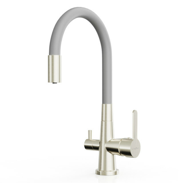 Смеситель для кухни TOKITO Aisai гибкий излив латунь сатин серый