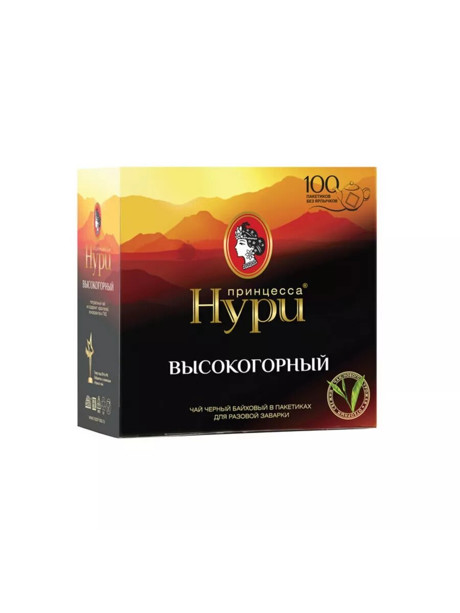 Чай "Принцесса Нури" Высокогорный чай в пакетах, 100 пак б/я
