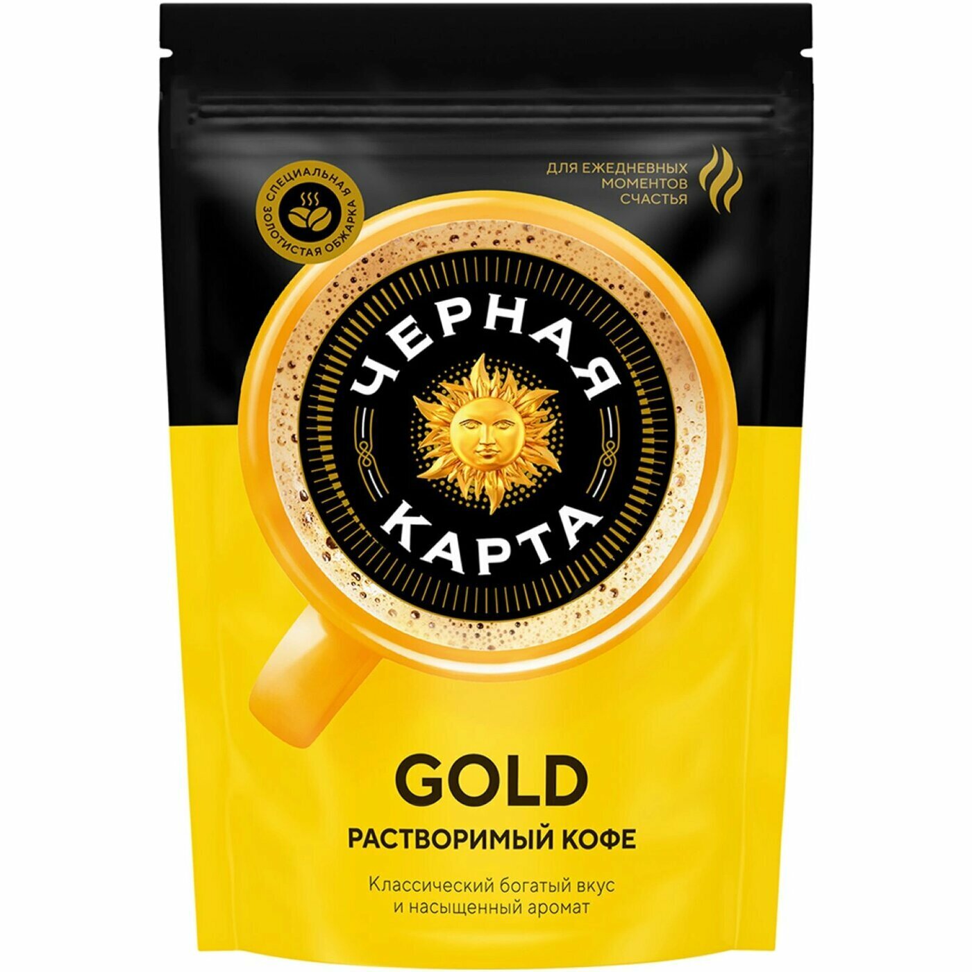 Кофе растворимый "Черная карта Gold", 150 грамм