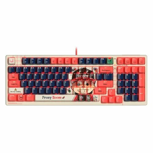 Клавиатура A4TECH Bloody AT98 Proxy Boom, USB, бежевый + красный
