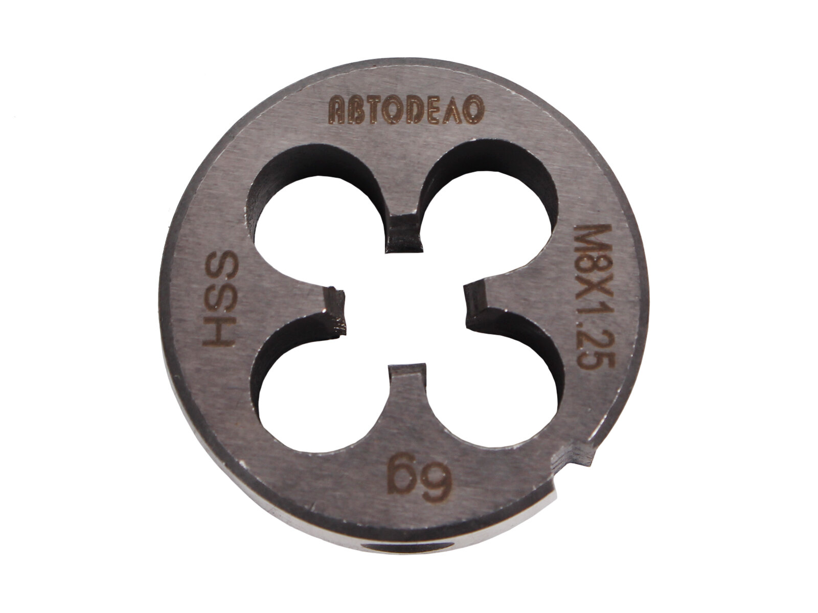 Плашка M8х1.25 D-25 мм АвтоDело (40880), инструментальная сталь