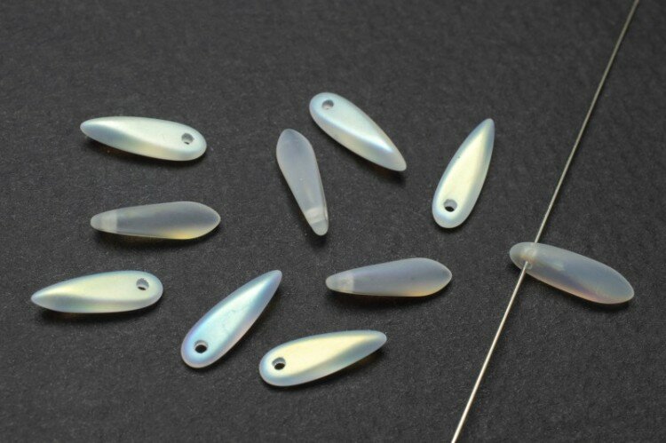 Бусины Dagger beads 11х3мм, отверстие 0,8мм, цвет 00030/28773 Crystal Full AB, матовый, 736-119, 10шт