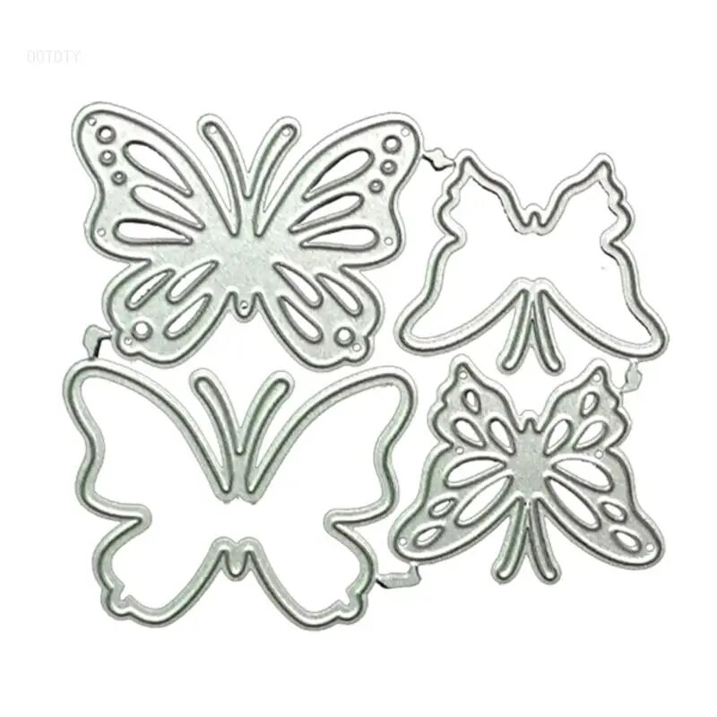 Металлические трафареты для вырубки бабочек, набор из 4 штук