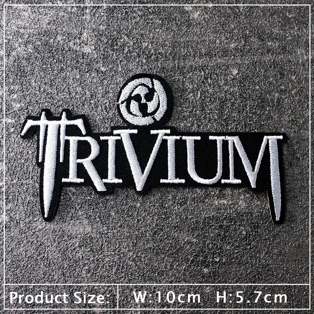 Нашивка Trivium, вышивка, 10x5.7 см, Серый, 8