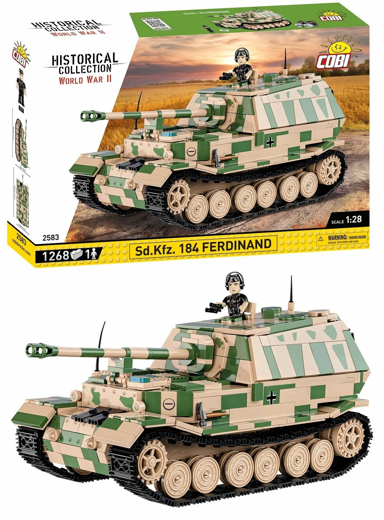 Конструктор пластиковый Cobi SD. KFZ.184 FERDINAND - Танк Фердинанд - 1268эл. - Коби 2583