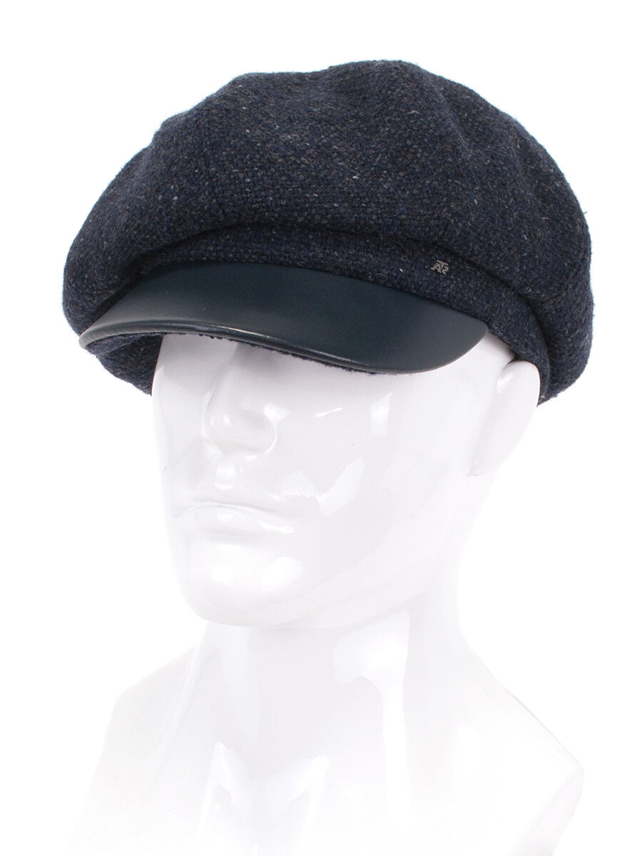 Кепка из шерстяной ткани и кожи для мужчин