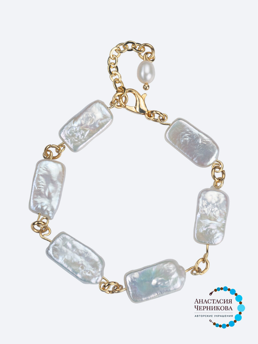 Жесткий браслет, жемчуг пресноводный
