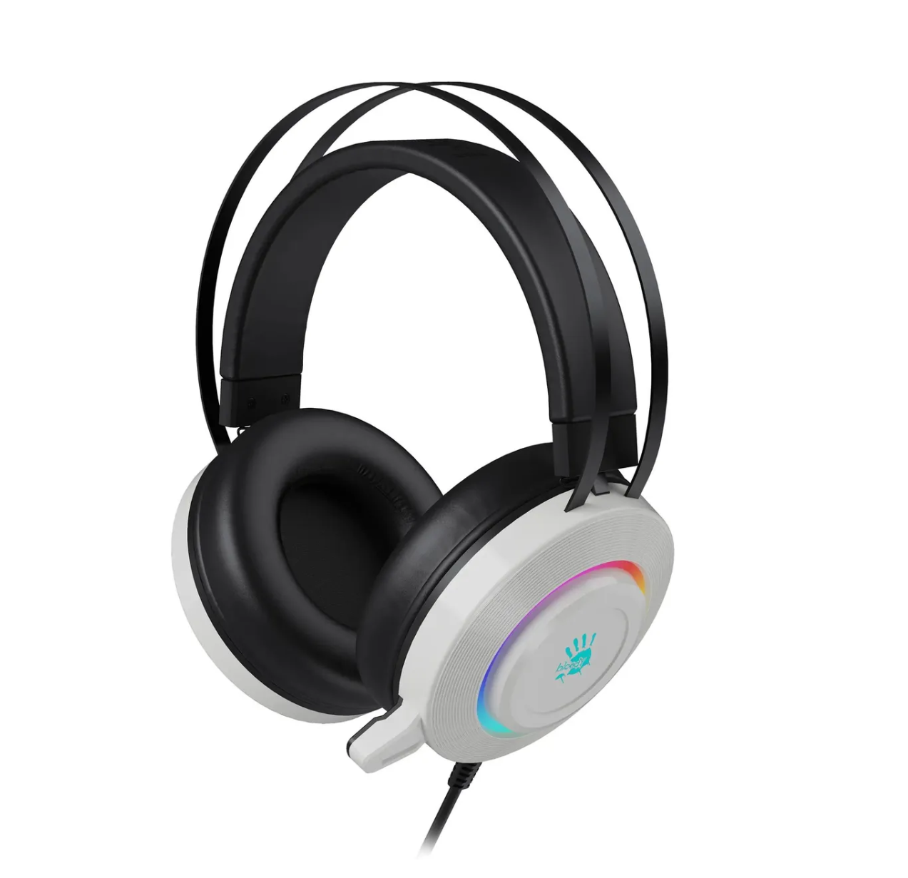 Гарнитура игровая A4TECH Bloody G521, для компьютера, мониторные, проводные, белый / черный