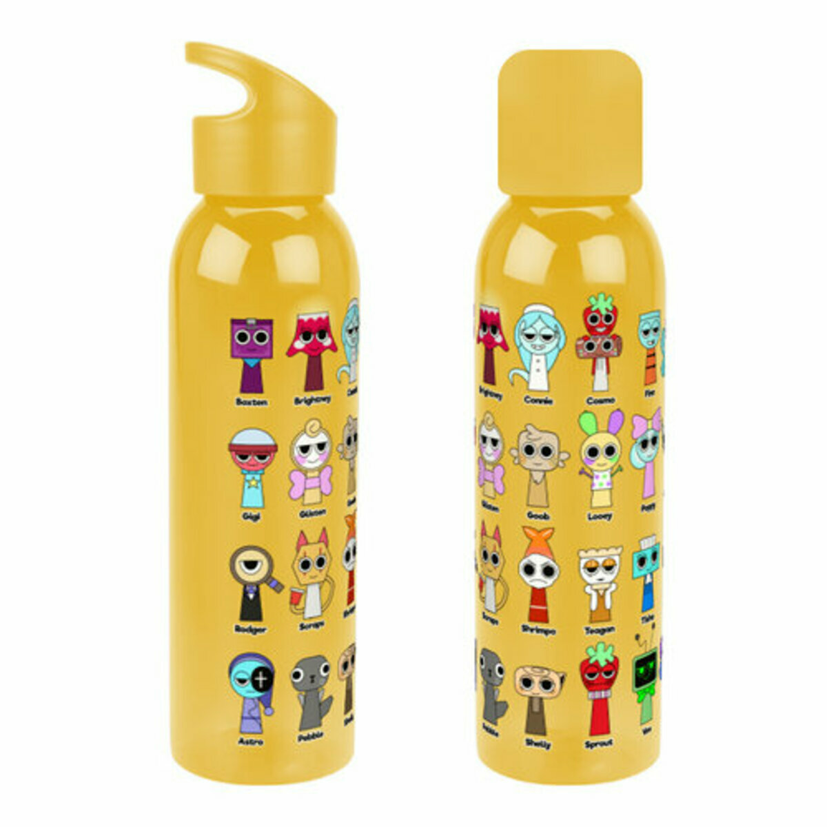 Бутылка для воды «Мир денди Dendy world пебл Sprunki Дэнди Спрунки» (желтый)