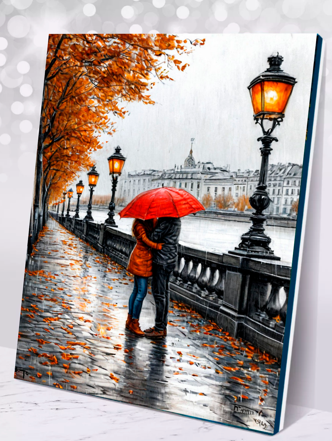 Картина по номерам "Набережная влюбленных" 40х50 см, хлопковый холст на подрамнике, акрил, Hobby Home