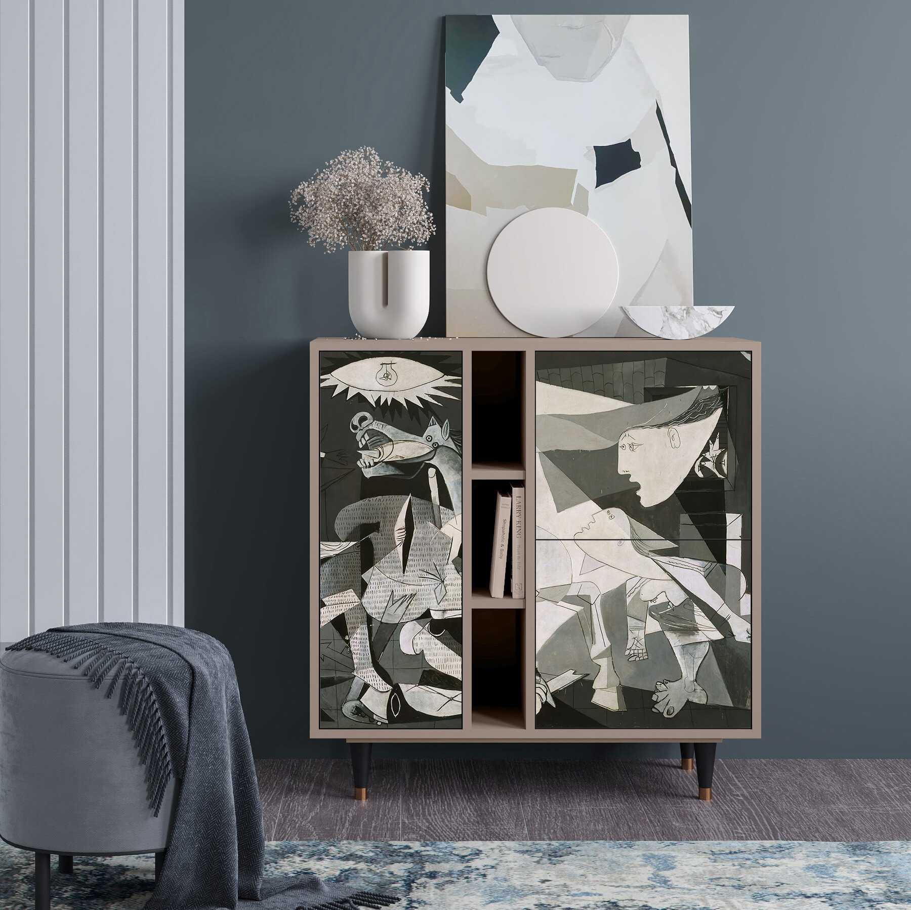 Комод - STORYZ - BS5 Guernica by Pablo Picasso, Размер - 94 x 96 x 41 см, Цвет корпуса - , Бежевый