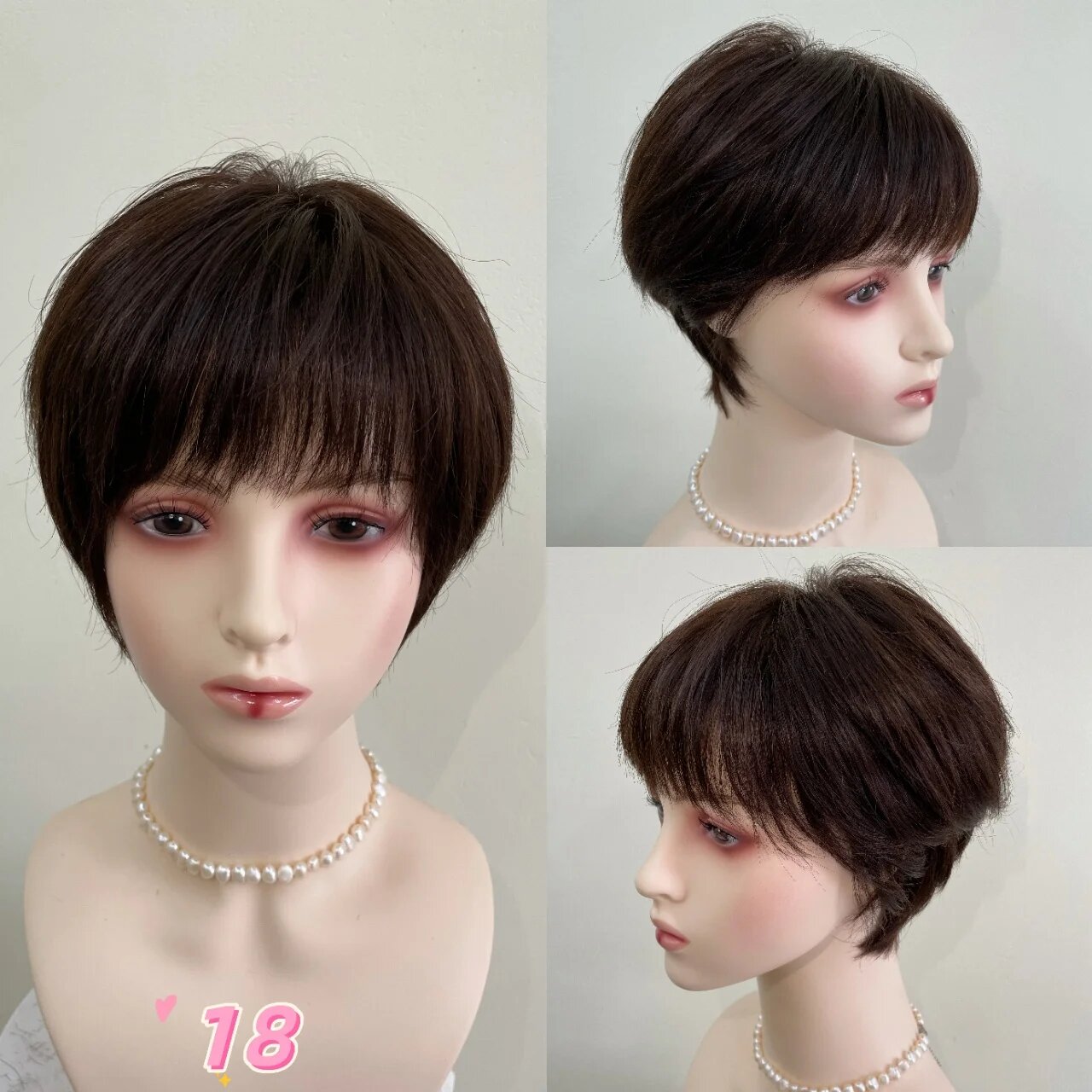 Короткий парик из натуральных волос, Style 6