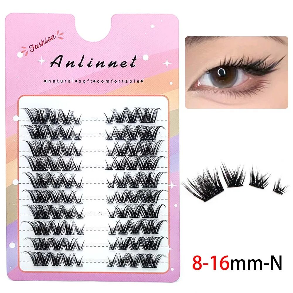 Anlinnet 100 кластеров ресниц, цвет Eye tail elongation