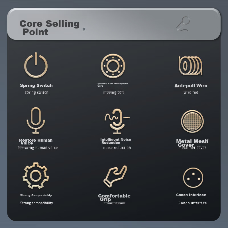 Soaiy Wired Microphone, Home KTV Singing Karaoke Conference Speech Desktop Computer High-Quality Metal Dynamic Microphone SA-Y10 (F) Silver