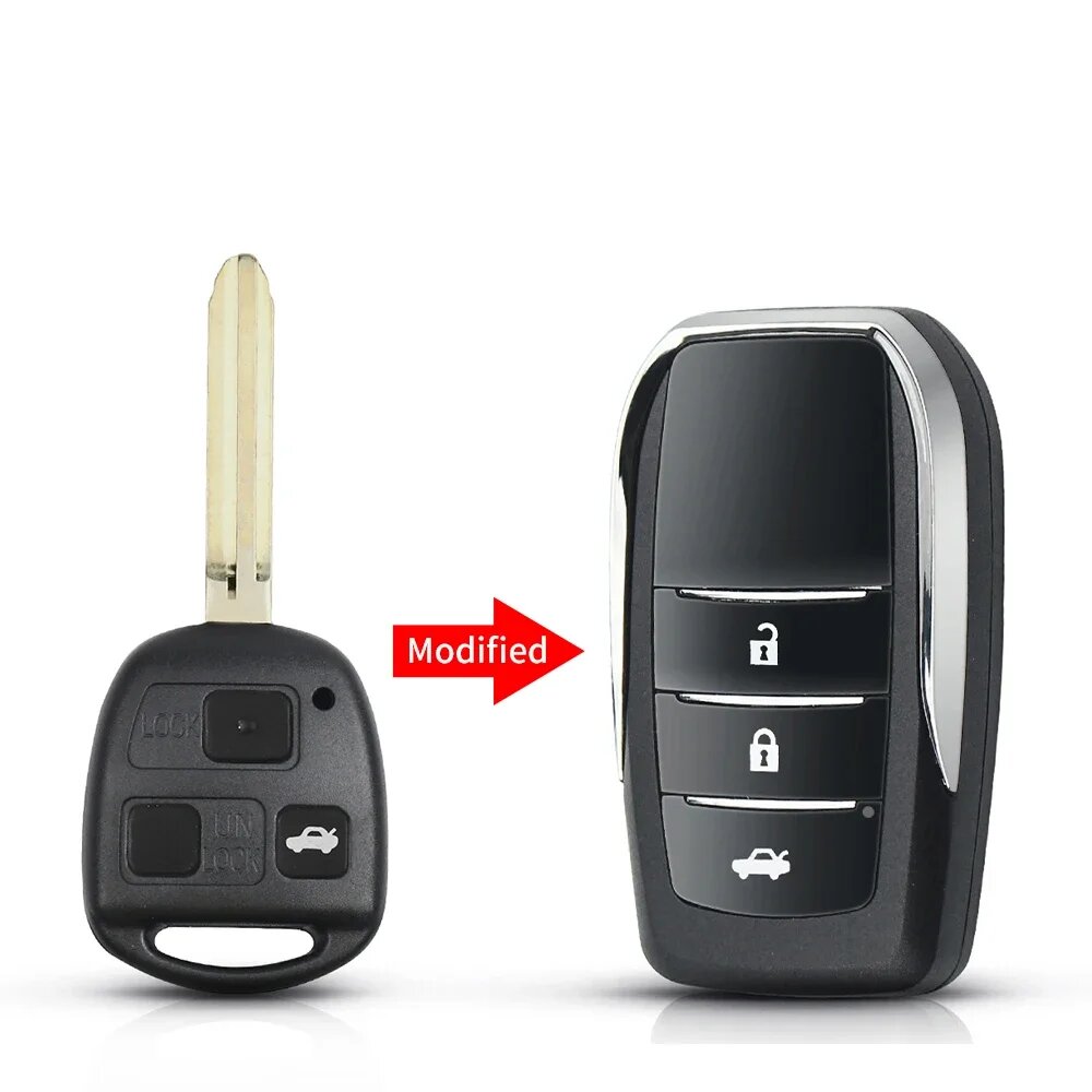 KEYYOU 1 шт. модифицированный чехол для дистанционного ключа автомобиля для Toyota Yaris Carina Corolla Avensis для Lexus, складной ключ Flid TOY43 Blade