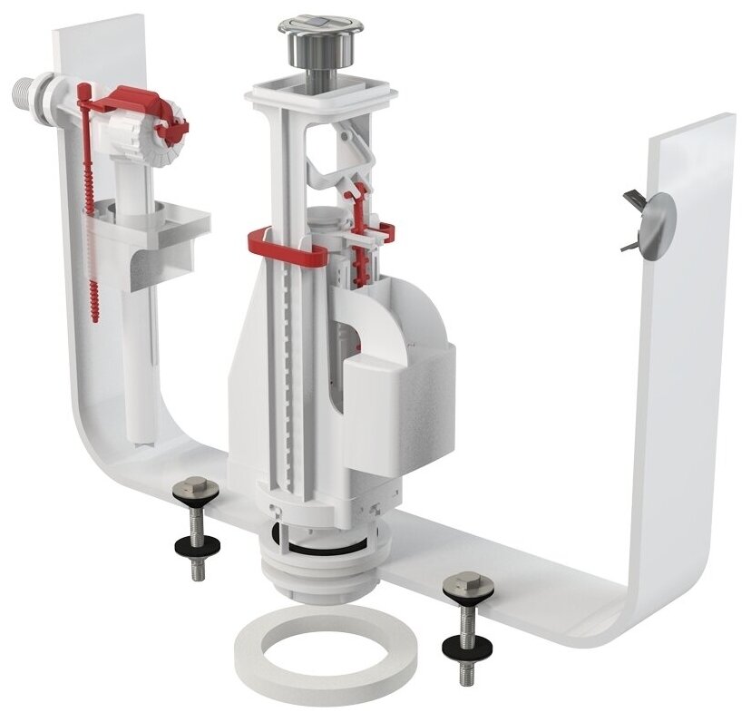 SA08A 1/2" CHROM Выпускной комплект с двойной кнопкой и боковой пластмассовой подводкой