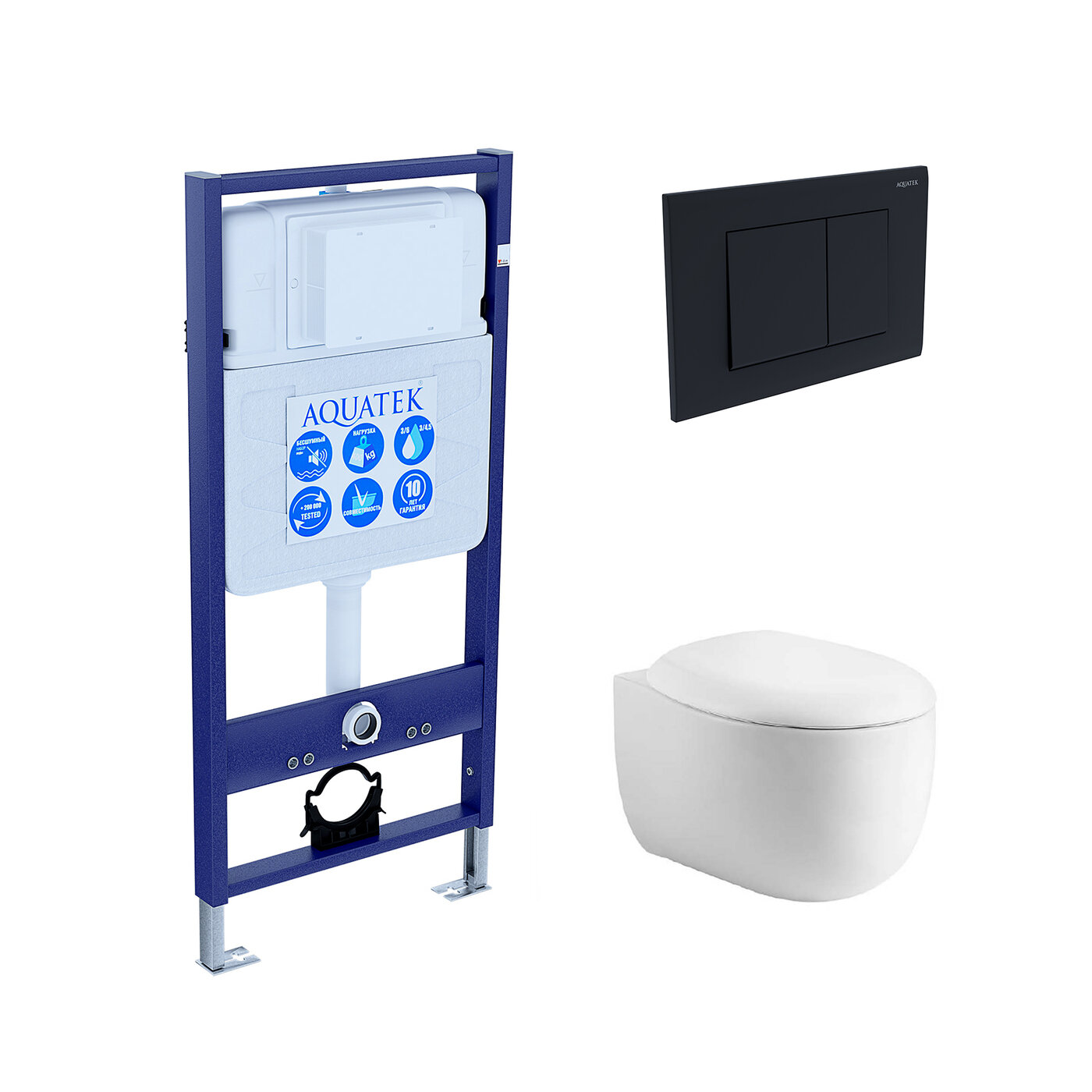 Унитаз с инсталяцией Акватек Альтаир Set cm-012 4в1