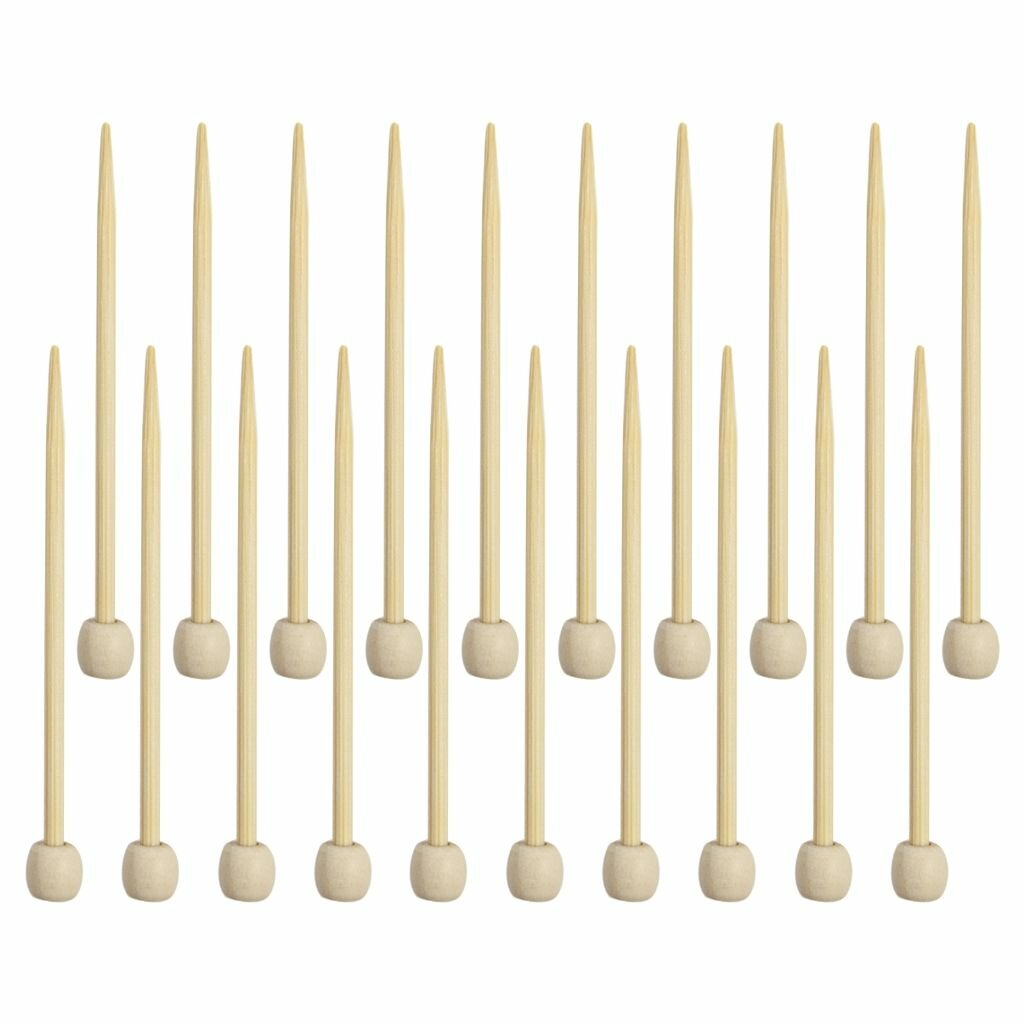 20шт, мини-иглы для вязания крючком из бамбука и дерева, 20 основных цветов