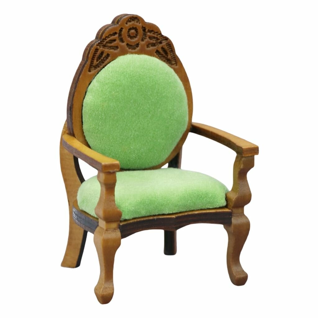 Реалистичное винтажное кресло для кукол 1:12