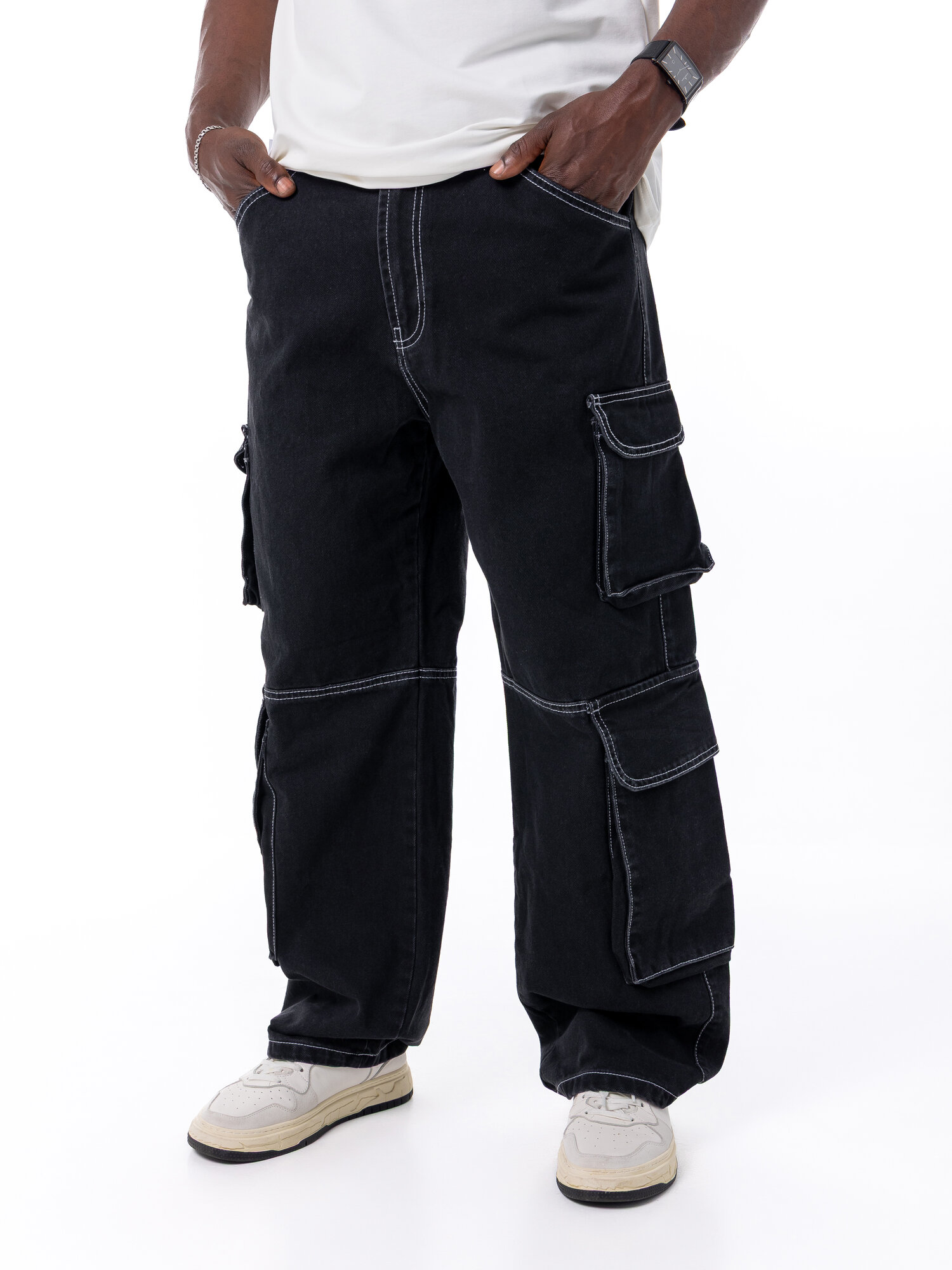 Брюки широкие с карманами